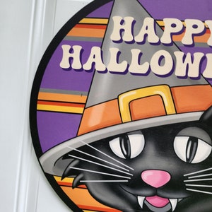 Halloween Black Cat Door Hanger Wall Hanging, Front Door Outdoor Decor ...