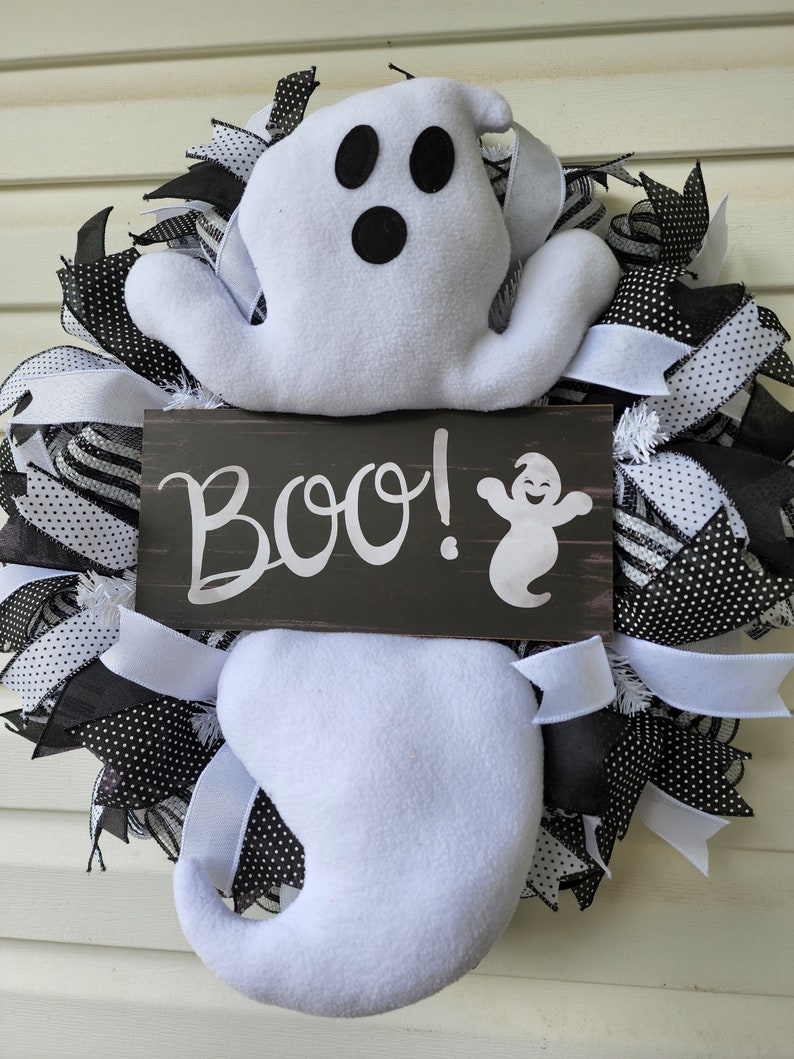 Halloween Ghost Door Hanger Wreath Wall Hanging Front Door - Etsy