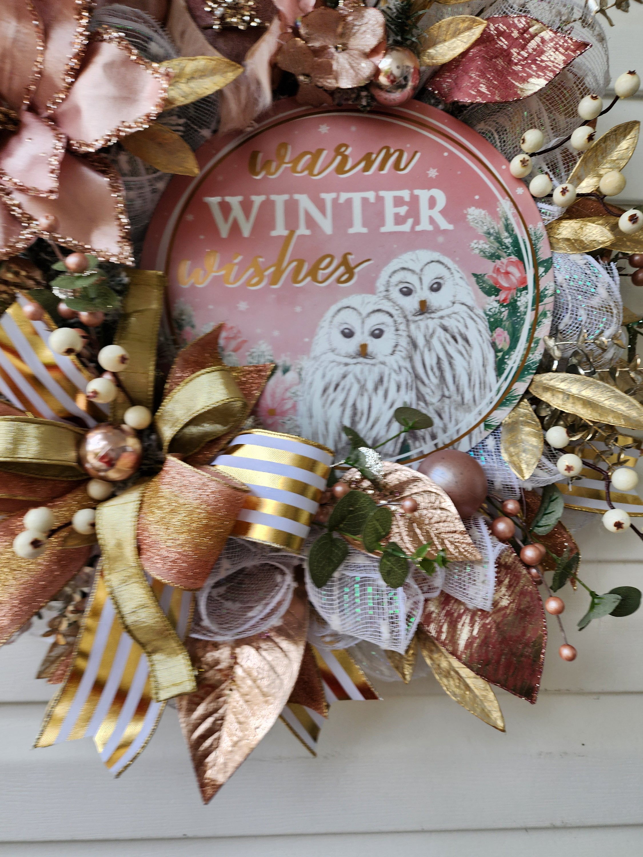 Christmas Winter Snow Owl Front Door Decor, Door Hanging Wall Hanger - Etsy