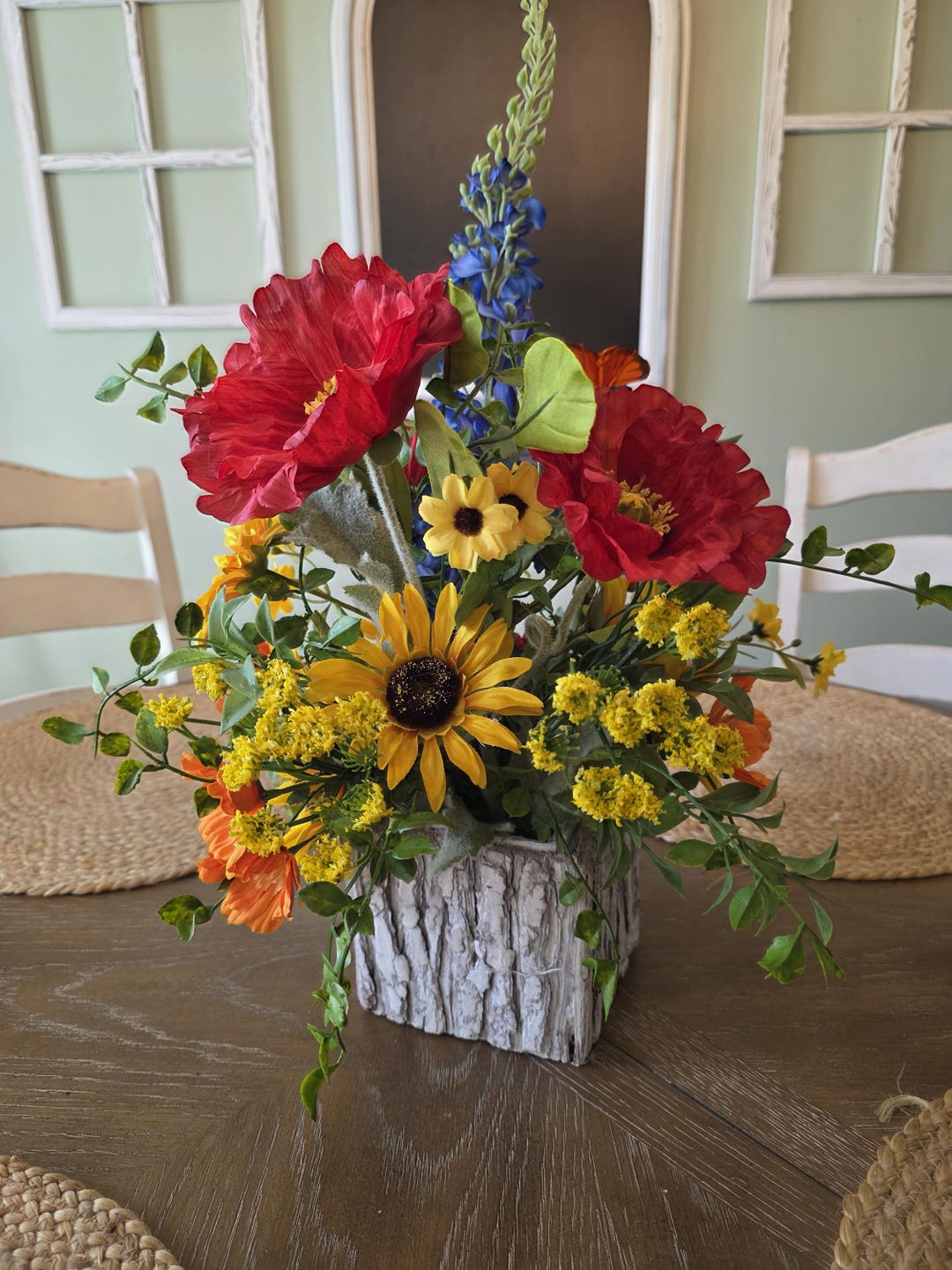 Sunflower Floral Centerpiece, Spring Tabletop Decor, Summer Table ...