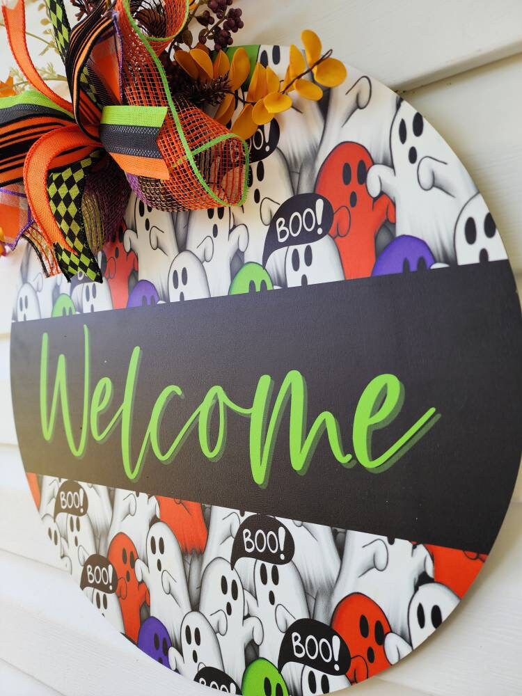 Halloween Ghost Door Hanger Wall Hanging Front Door Outdoor - Etsy