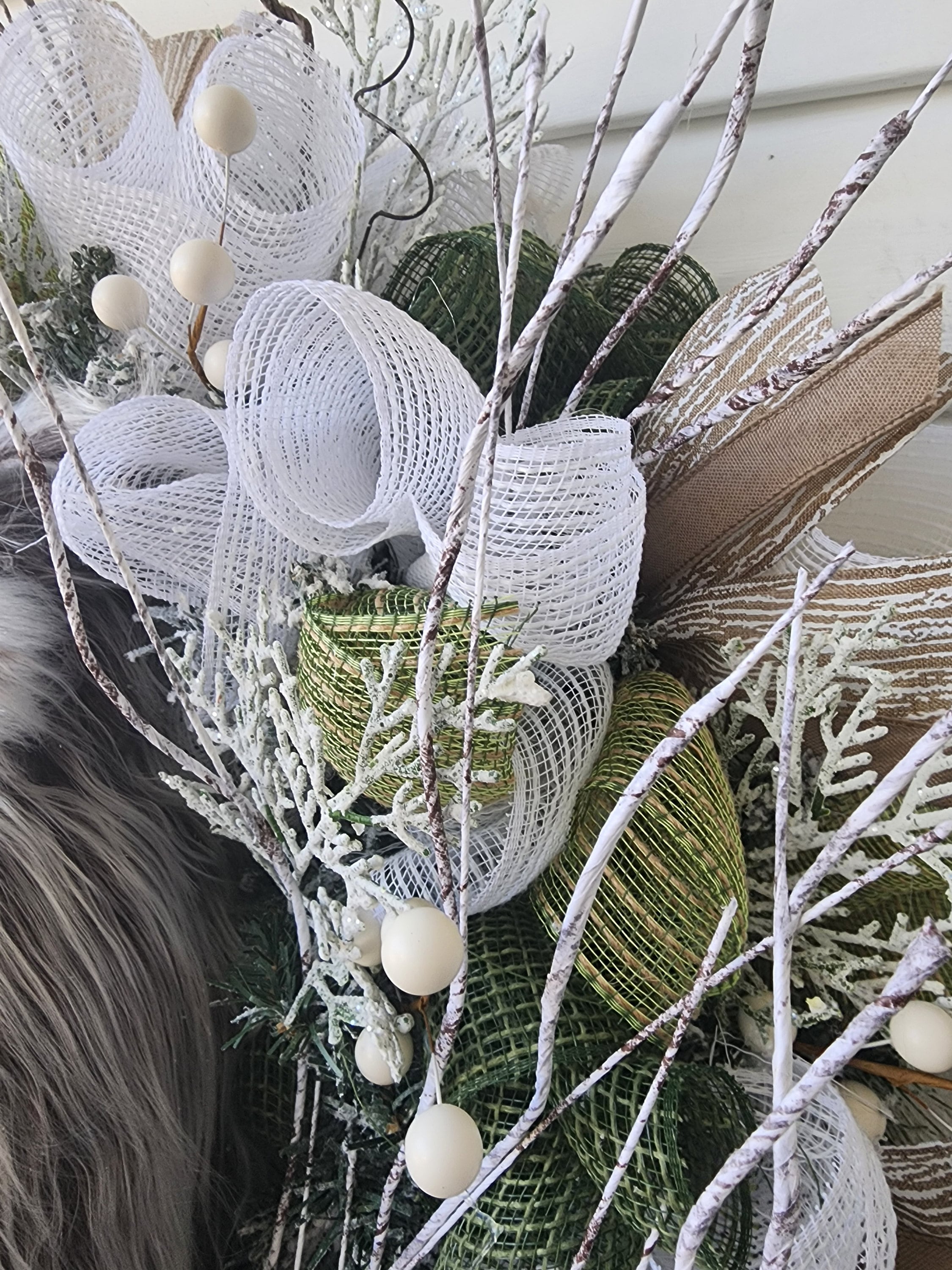 Christmas Winter Woodland Snow Owl Front Door Decor, Farmhouse Door ...