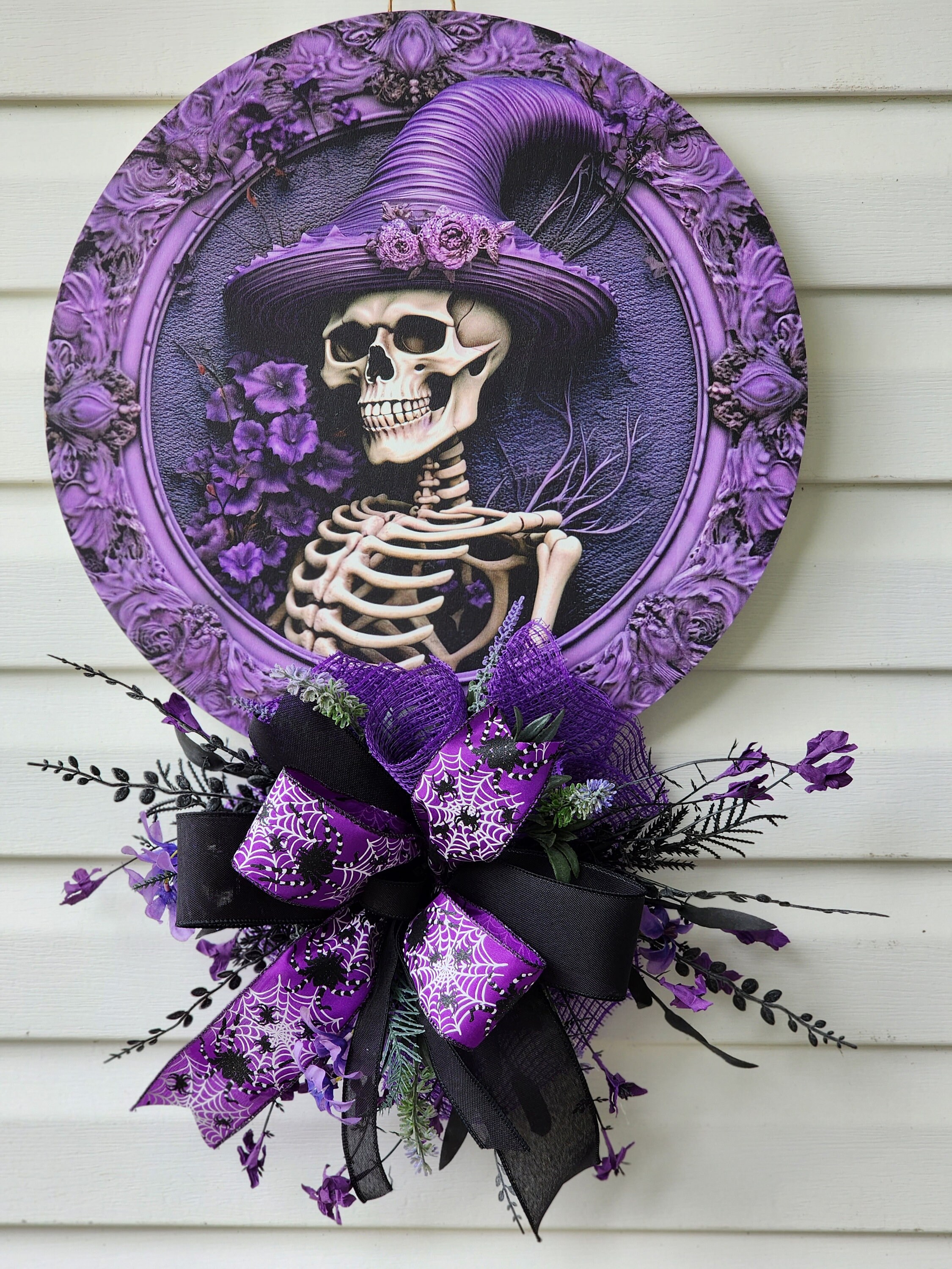 Halloween Skeleton Door Hanger Wall Hanging, Front Door Outdoor Decor ...