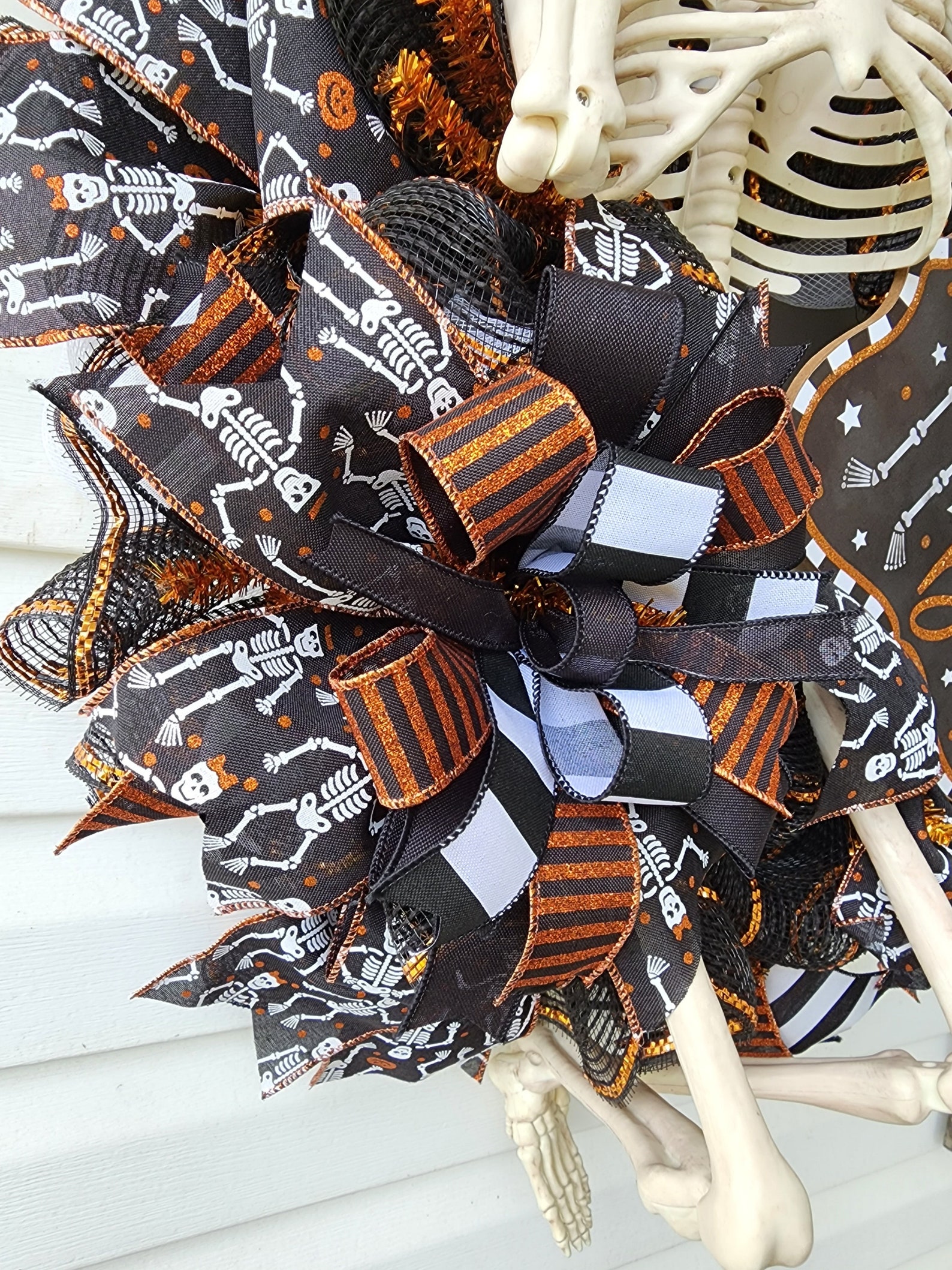 Halloween Wreath Skeleton Wreath Front Door Decor Wreath - Etsy