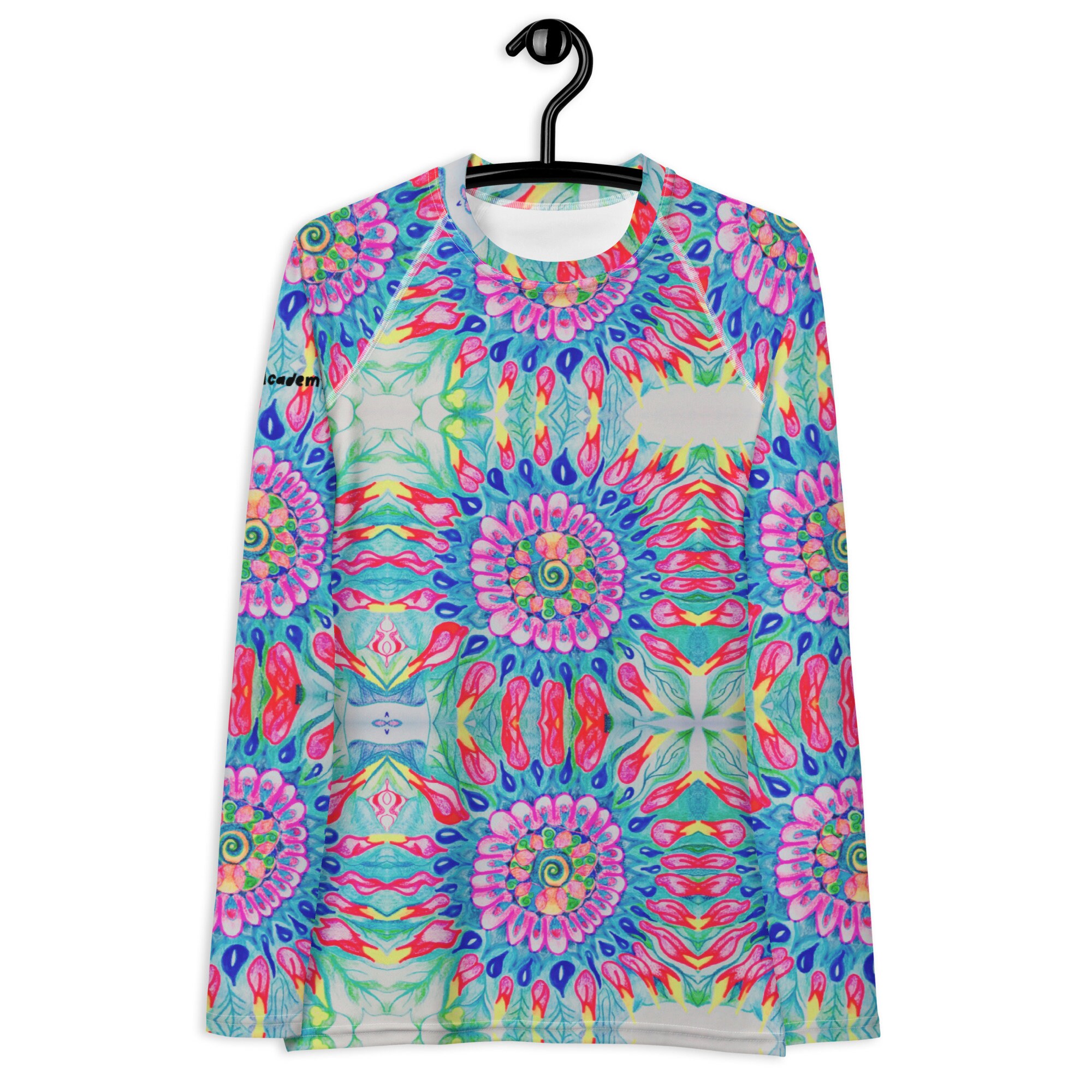 Womens Rash Guard Flower of Life Colorful Beachwear Mandala Surfwear ...