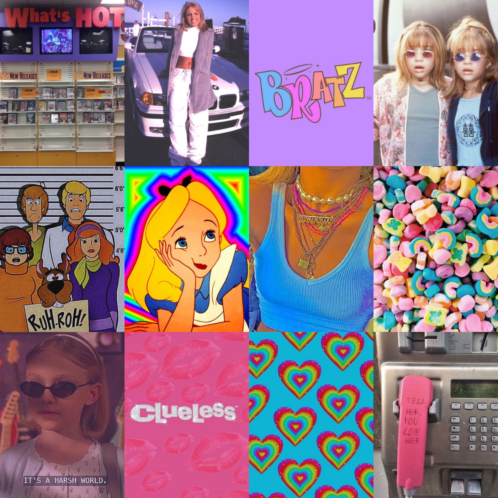 90s Aesthetic Wall Collage Kit, Y2k Aesthetic Wall Collage, Y2k Themed ...