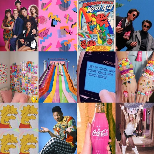 90s Aesthetic Collage Kit Y2K Aesthetic Wall Collage Y2k - Etsy