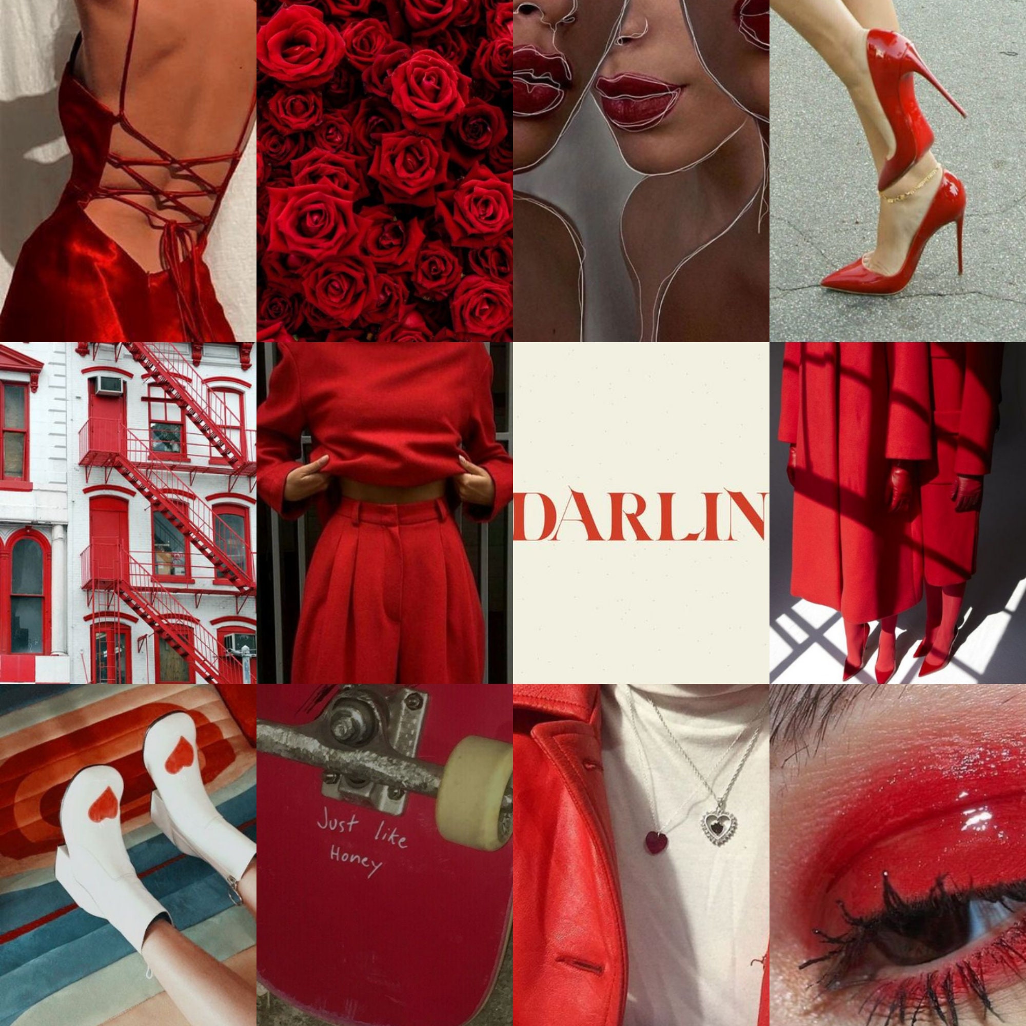 RED Aesthetic Wall Collage Red Vibes Wall Collage Kit - Etsy