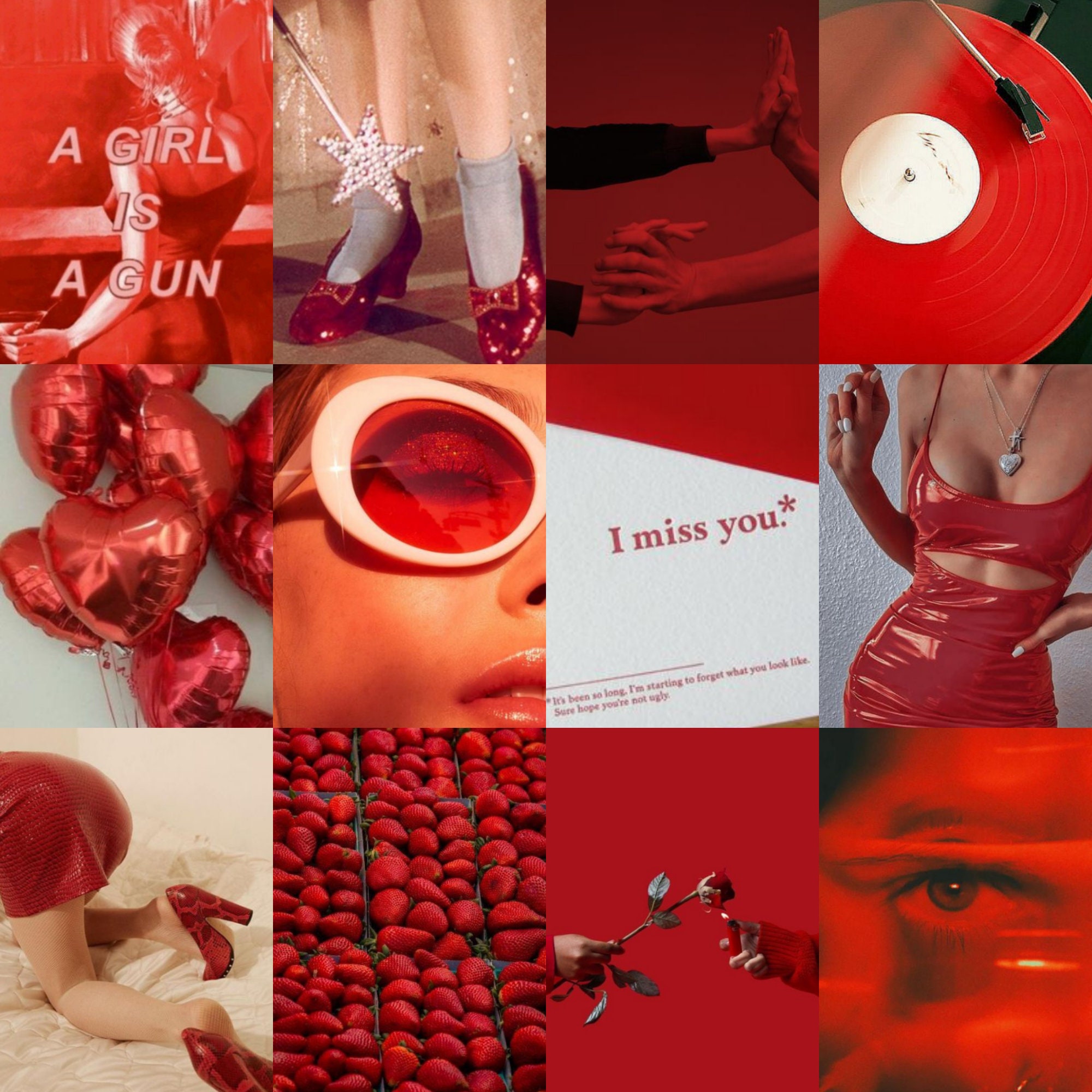 RED Aesthetic Wall Collage Red Vibes Wall Collage Kit - Etsy
