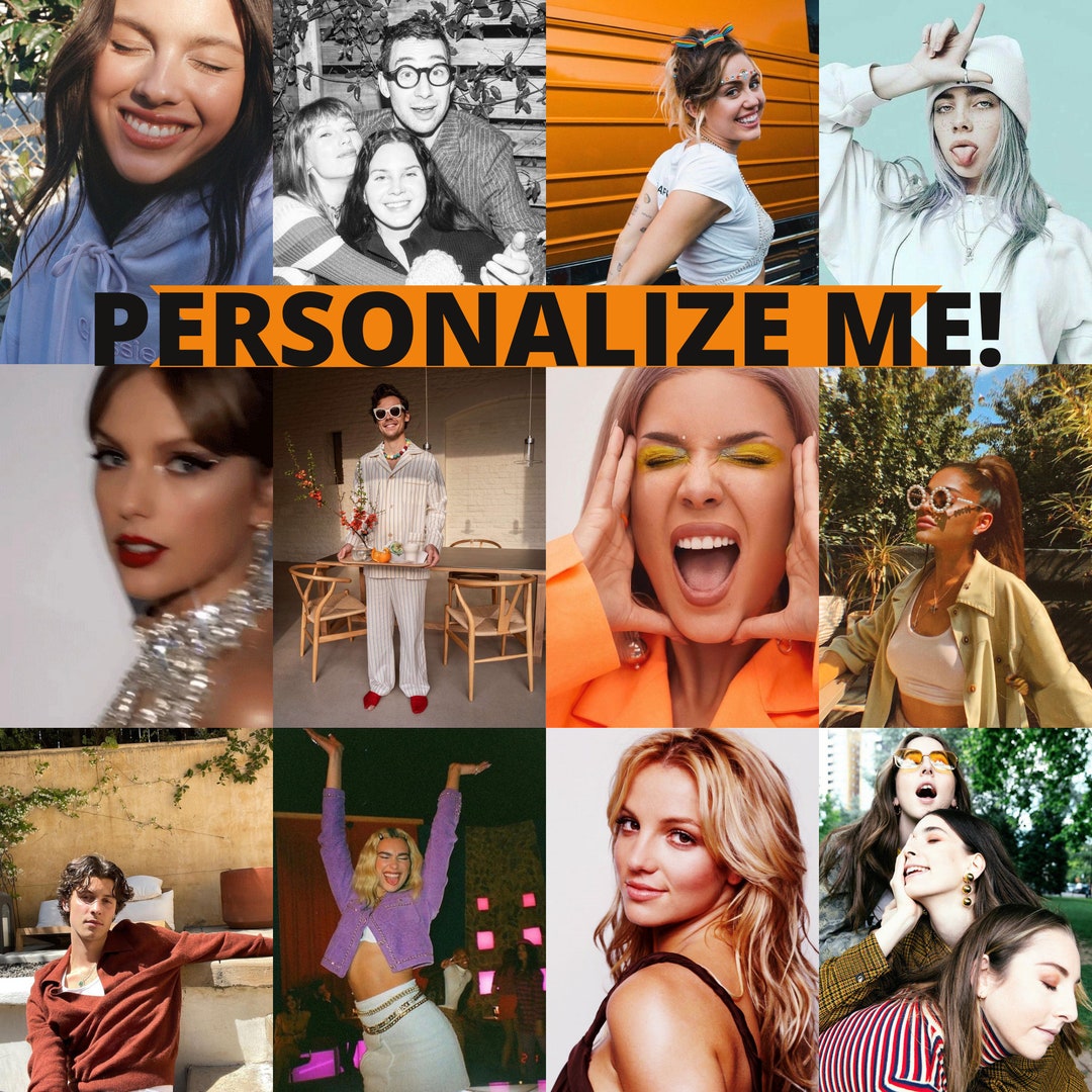 CUSTOM Favorite Pop Star Collage Kit, Music Wall Collage PHYSICAL ...