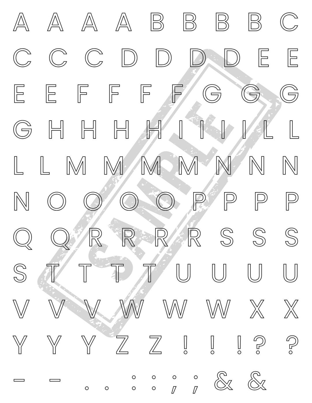 Outline Alphabet Letters - Etsy