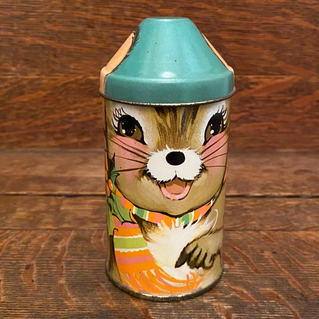 Vintage Christmas Mouse Candle Tin CAP-TINS the Tin Box Co Made in ...