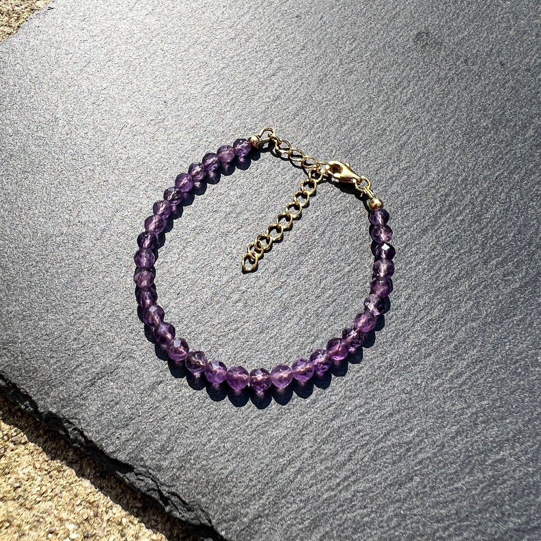 AAA Amethyst Crystal Bracelet Finest Natural Amethyst Gemstone Beaded ...