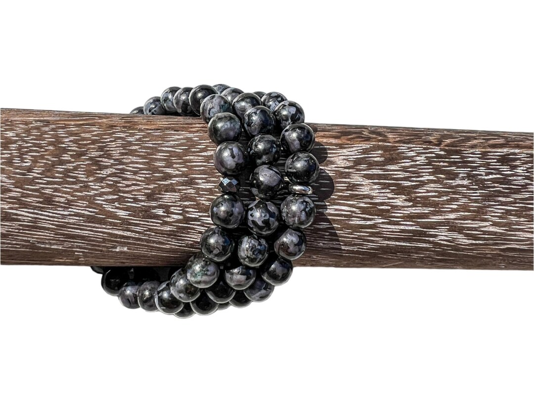 Mystic Merlinite Crystal Bracelet: AAA Indigo Gabbro Gemstone, 8mm ...