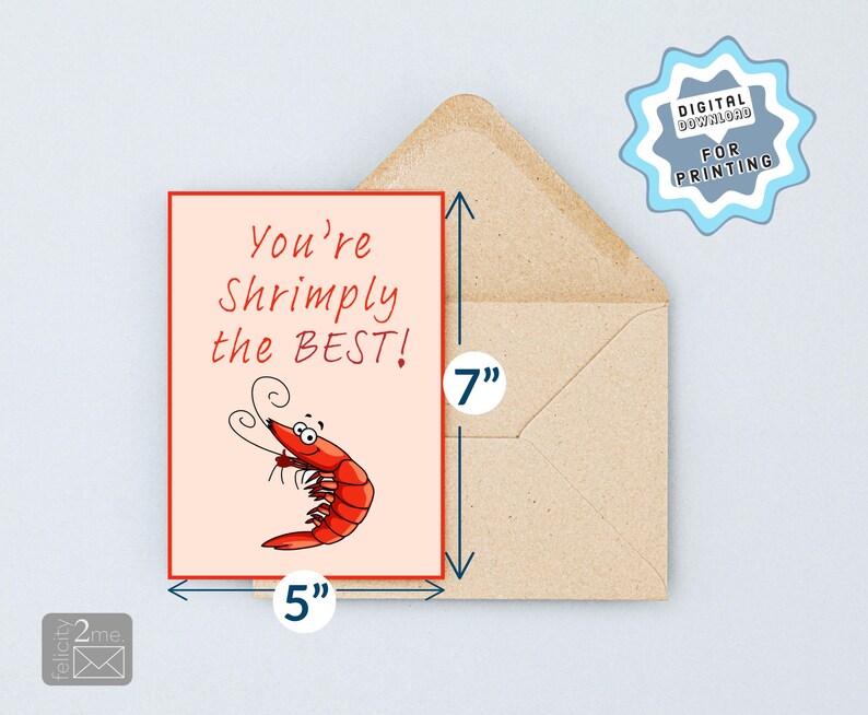 You're Shrimply the Best - A PRINTABLE Card for Your Special Someone ...