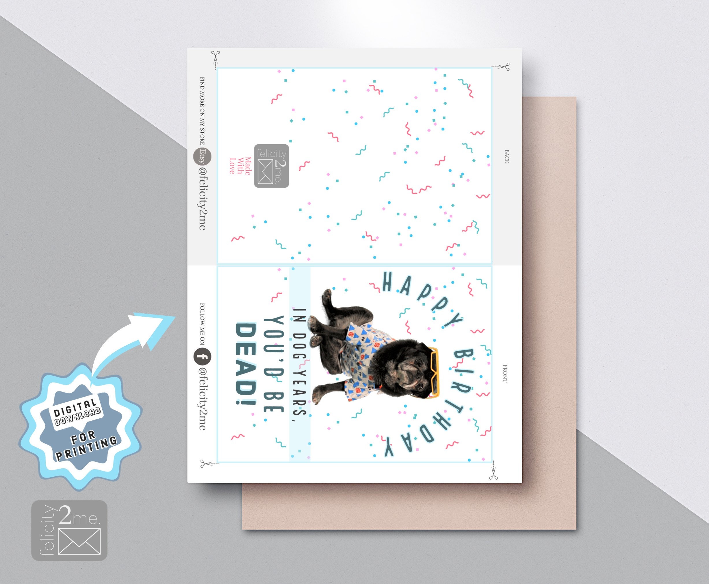 Funny 5x7" Digital Birthday Card for Dog Lovers. Joking and Rude - Etsy