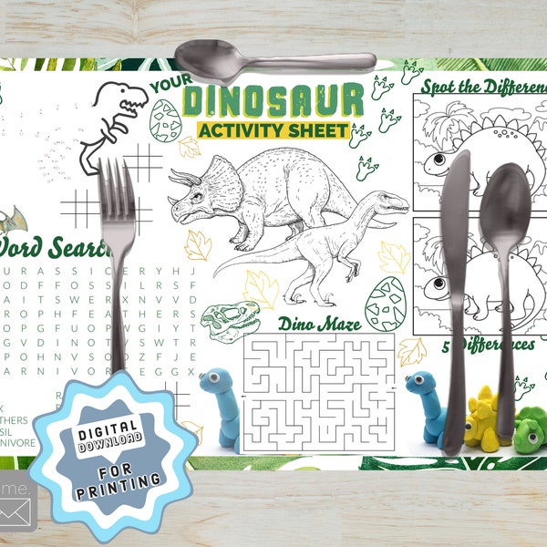 Restaurant Kids Activity Sheet - Etsy