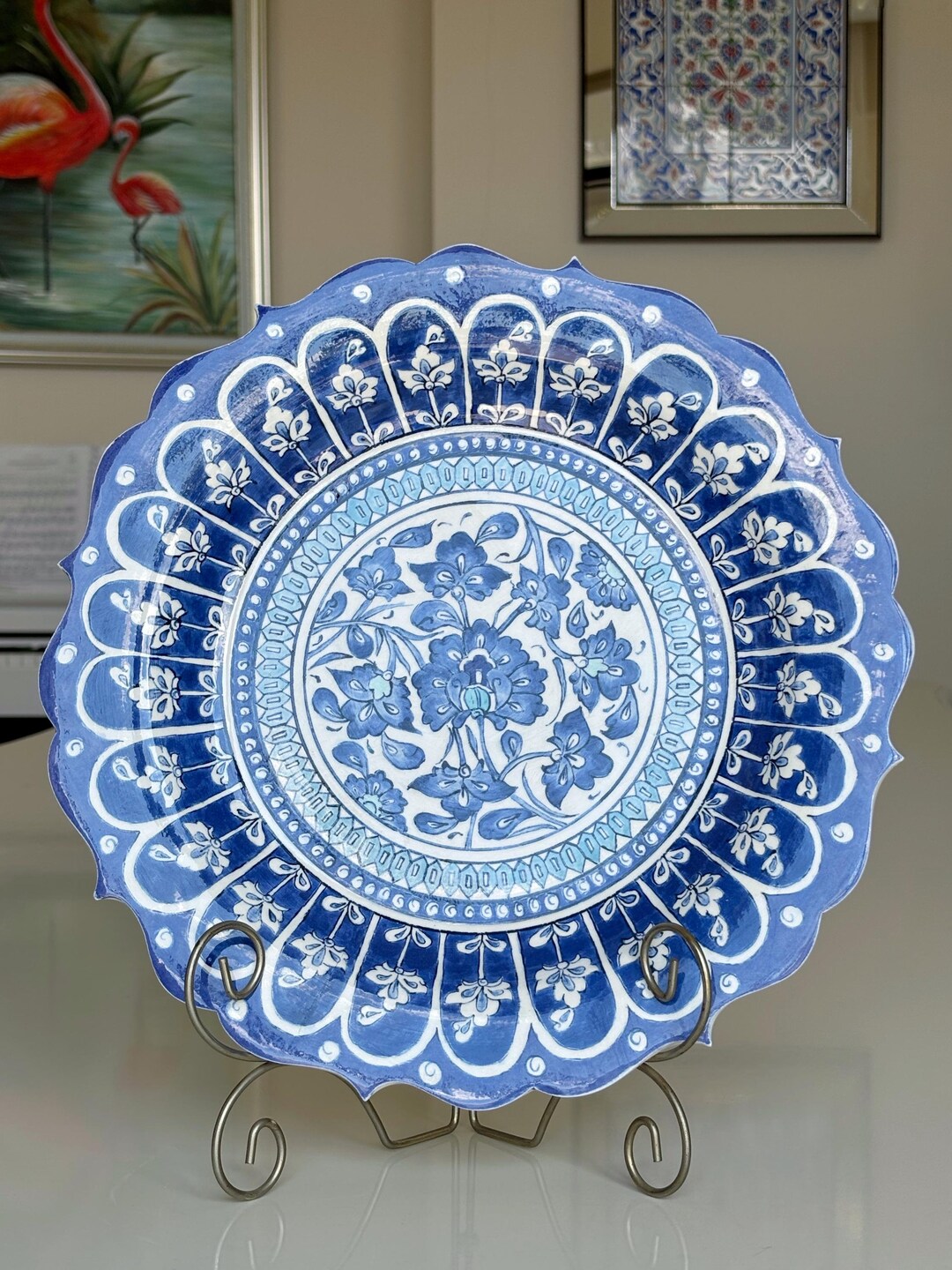 Turkish Handmade Tile Plate, Cini Ceramic Art, Traditional Decorative ...