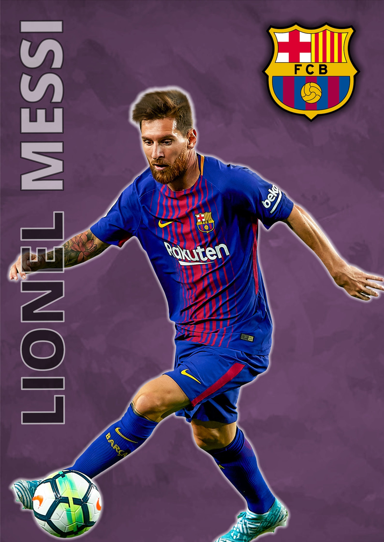 Lionel Messi Poster FC Barcelona Football A3 and A4 | Etsy