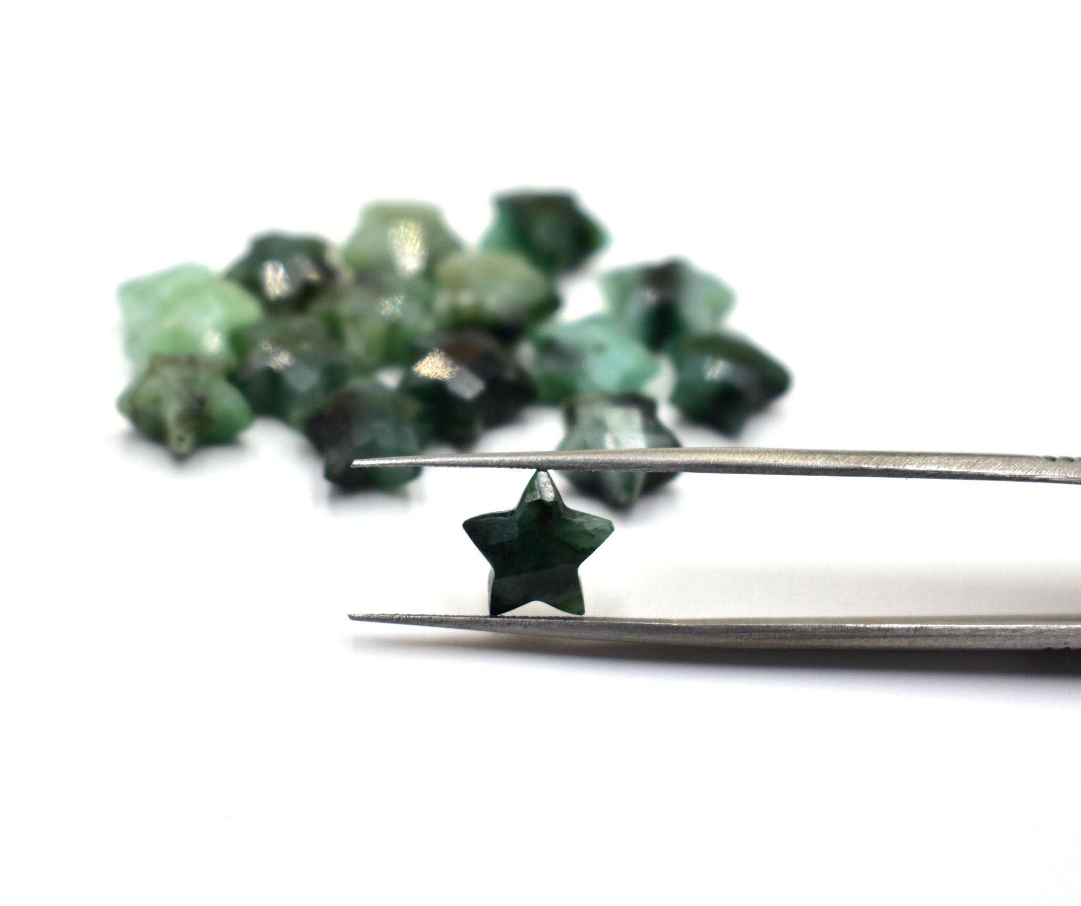 Natural Emerald Faceted Star Shape Loose Gemstone Emerald | Etsy