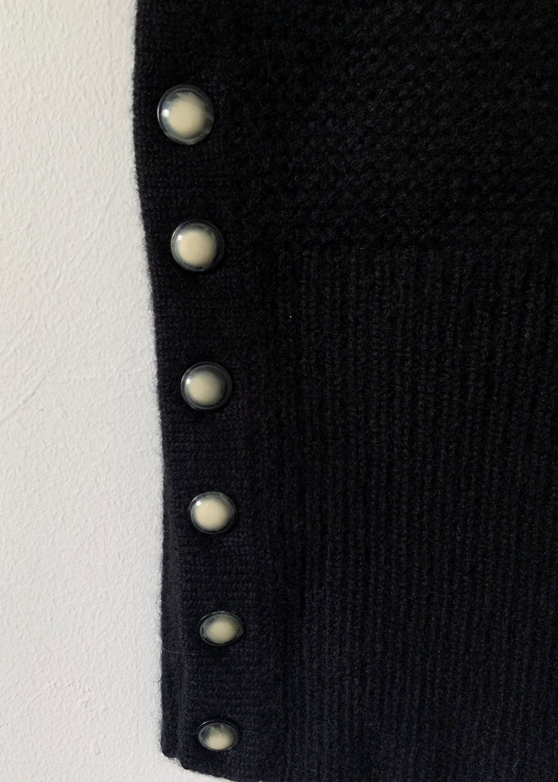 Early 2000s Black Cashmere V-neck Sweater Vest Button Closure on Each ...