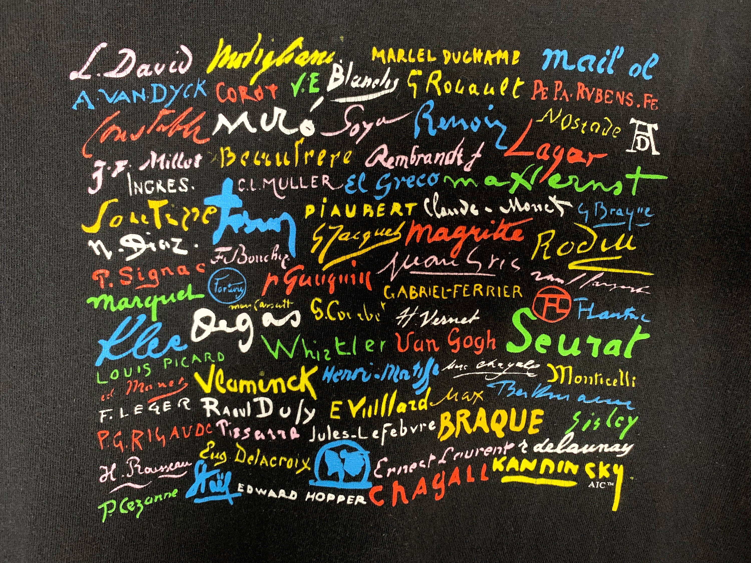Vintage 90s Famous Artist Signatures Colorful Graphic Black T-shirt - Etsy