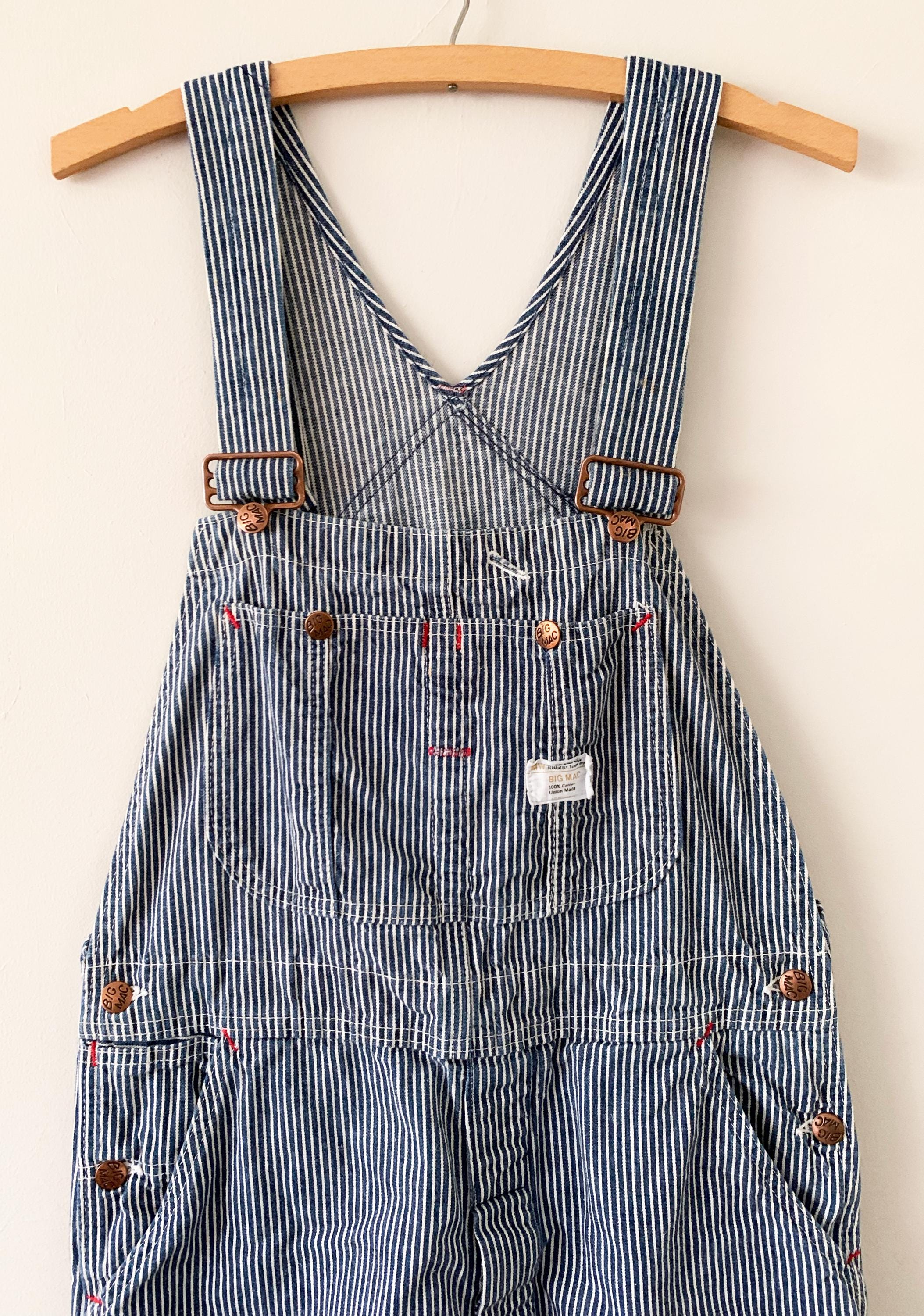 Vintage 60s Penneys Big Mac Railroad Conductor/hickory Striped Denim ...