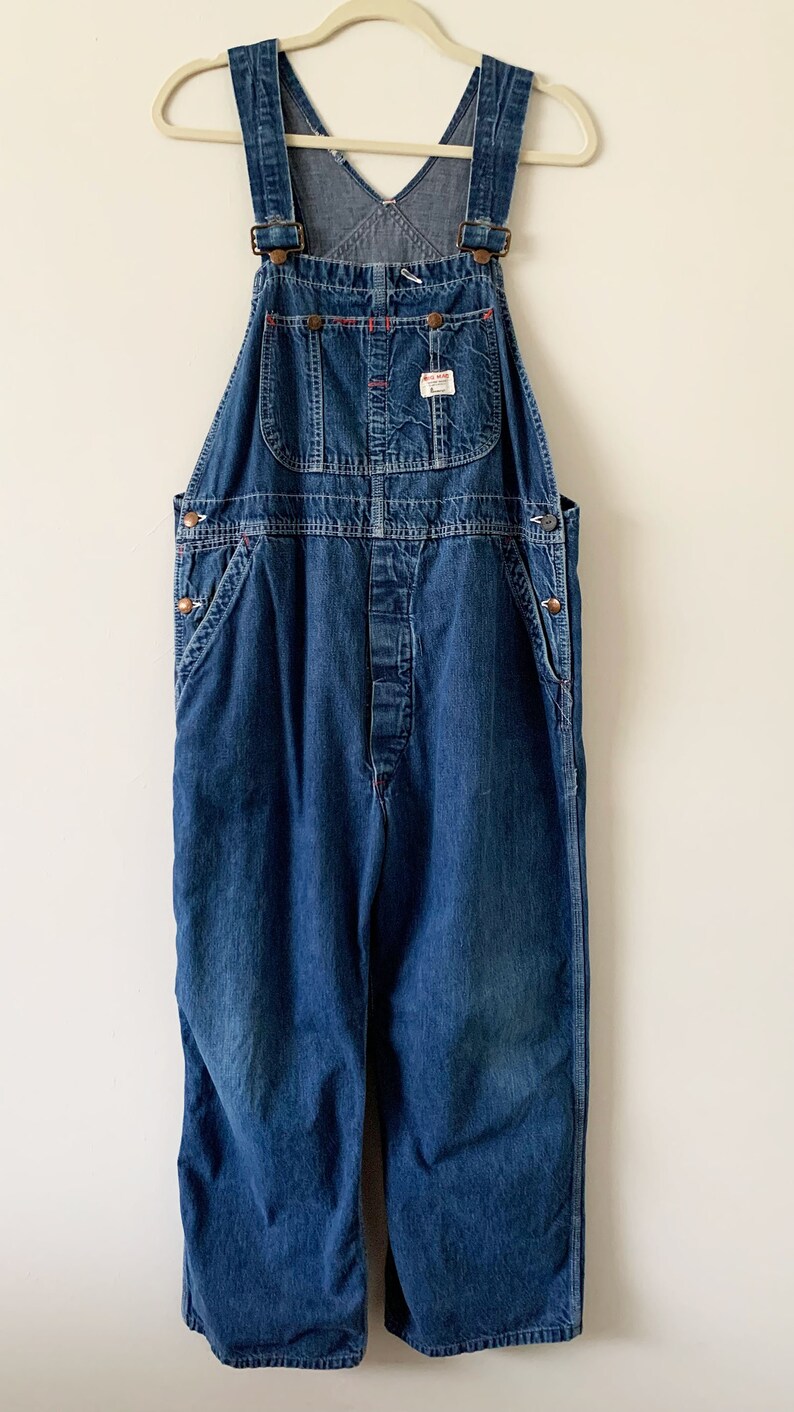 Vintage 60s Penneys Big Mac Sanforized Blue Denim Workwear Overalls - Etsy