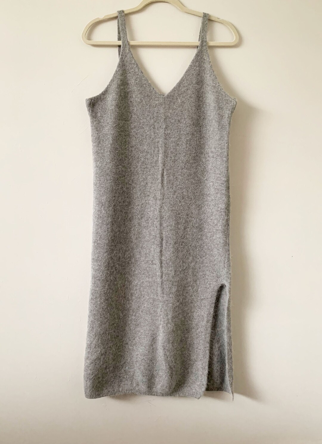 Vintage Soft Heather Gray Sweater Dress With Straps - Etsy