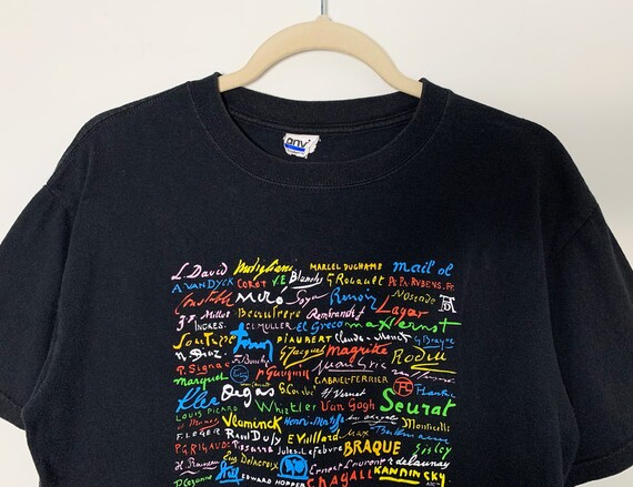 Vintage 90s Famous Artist Signatures Colorful Graphic… - Gem