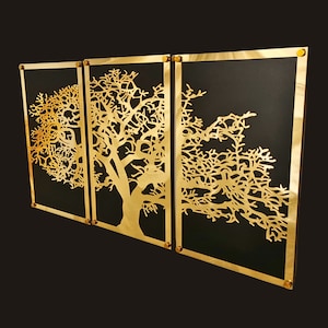 Gold Tree of Life Wall Decor Wooden Wall Art Large 3D Wall Deco Wall ...