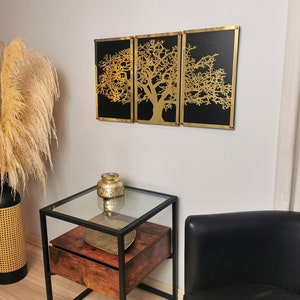 Gold Tree of Life Wall Decor Wooden Wall Art Large 3D Wall Deco Wall ...