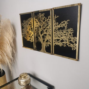 Gold Tree of Life Wall Decor Wooden Wall Art Large 3D Wall Deco Wall ...