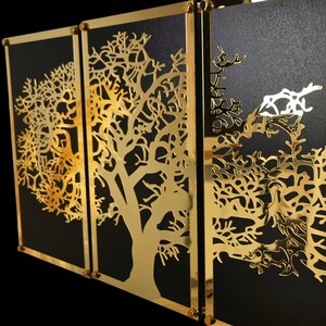 Gold Tree of Life Wall Decor Wooden Wall Art Large 3D Wall Deco Wall ...
