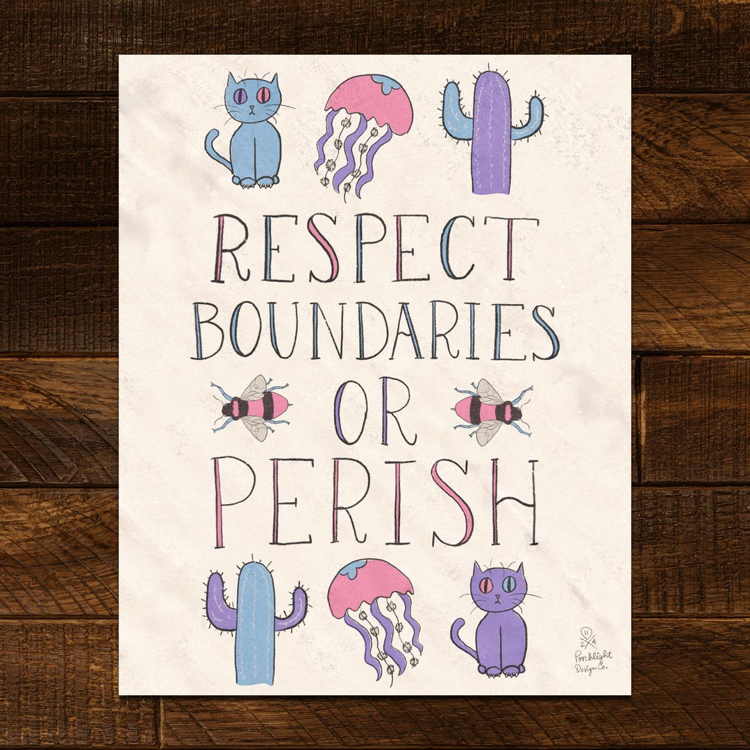 Respect Boundaries Poster - Etsy
