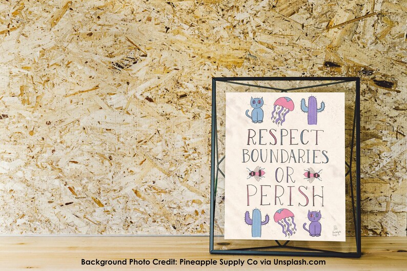 Respect Boundaries Poster - Etsy