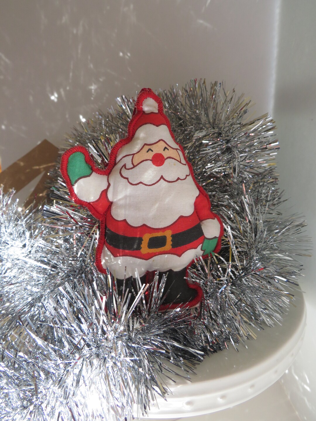 Hallmark Plush Small Santa Ornament - Etsy