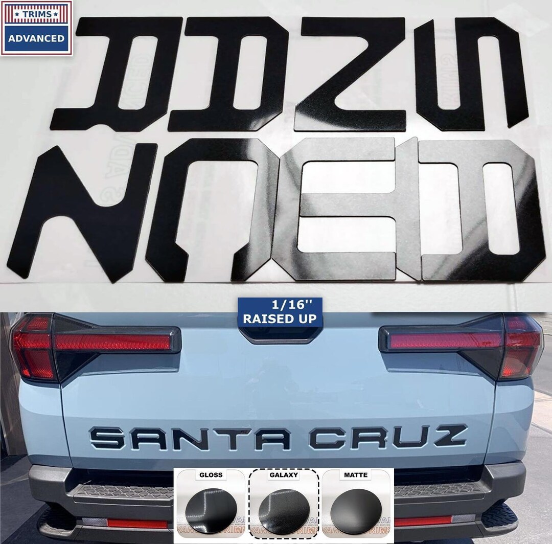 Galaxy Black Plastic Letters for Hyundai Santa Cruz 2022 23 2024 ...