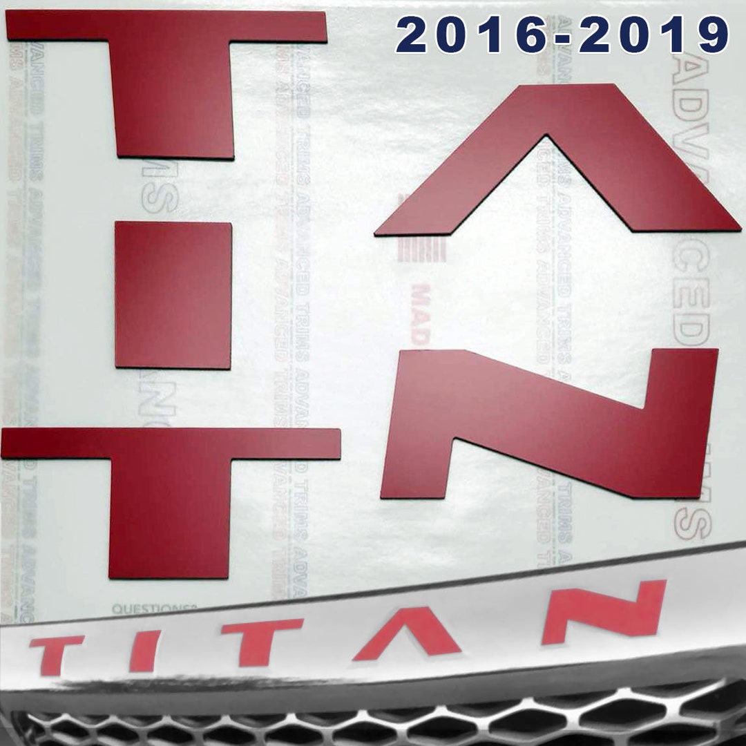 RED Letters for Nissan Titan Hood Grill ABS Plastic Inserts 2016 2017 ...