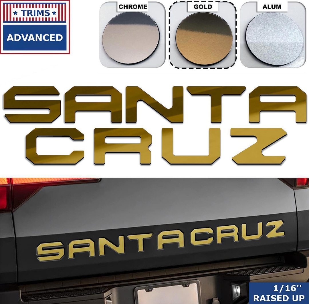 Gold Plastic Letters for Hyundai Santa Cruz 2022 2023 2024 Inserts US ...
