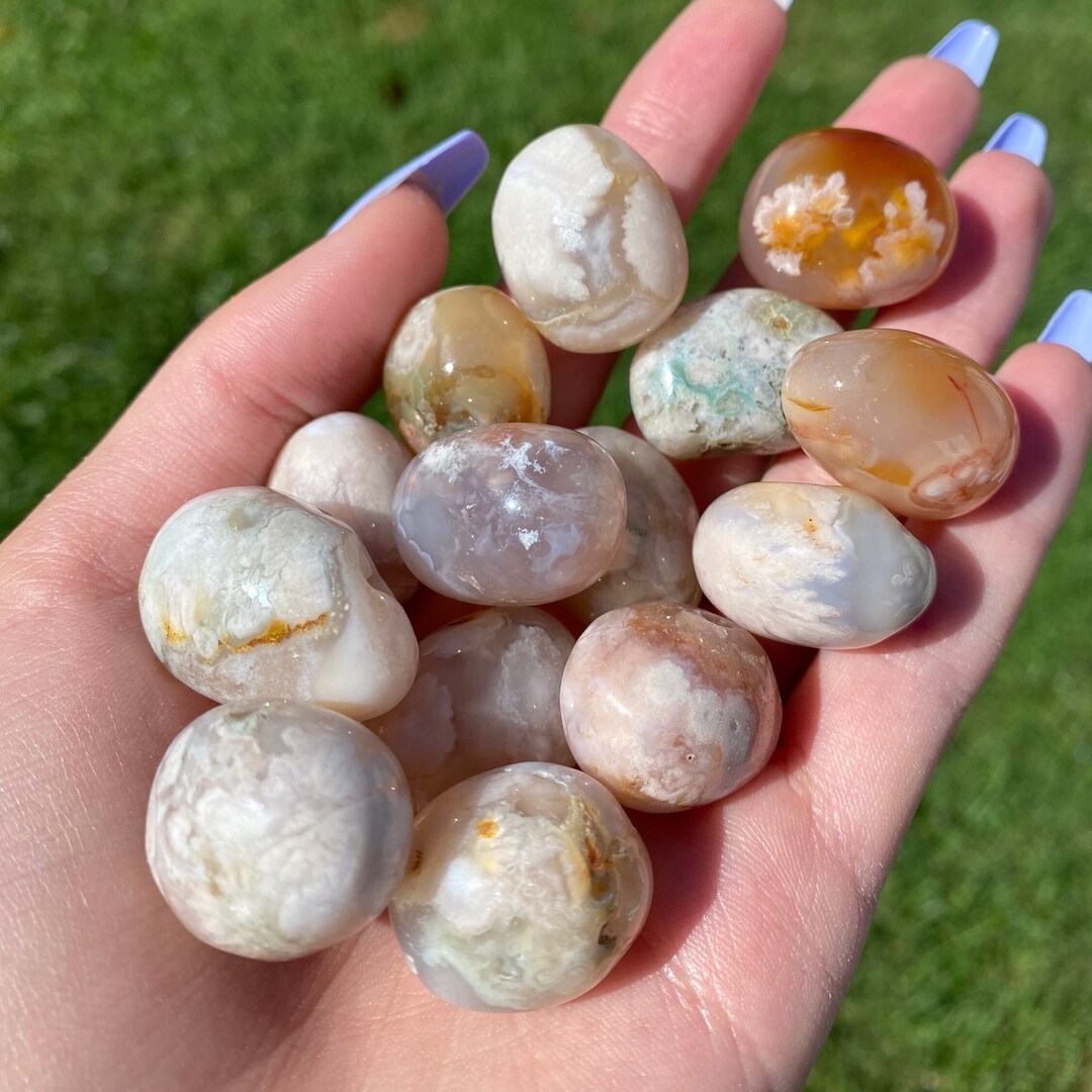 Small Flower Agate Tumbled Stone Madagascar - Etsy