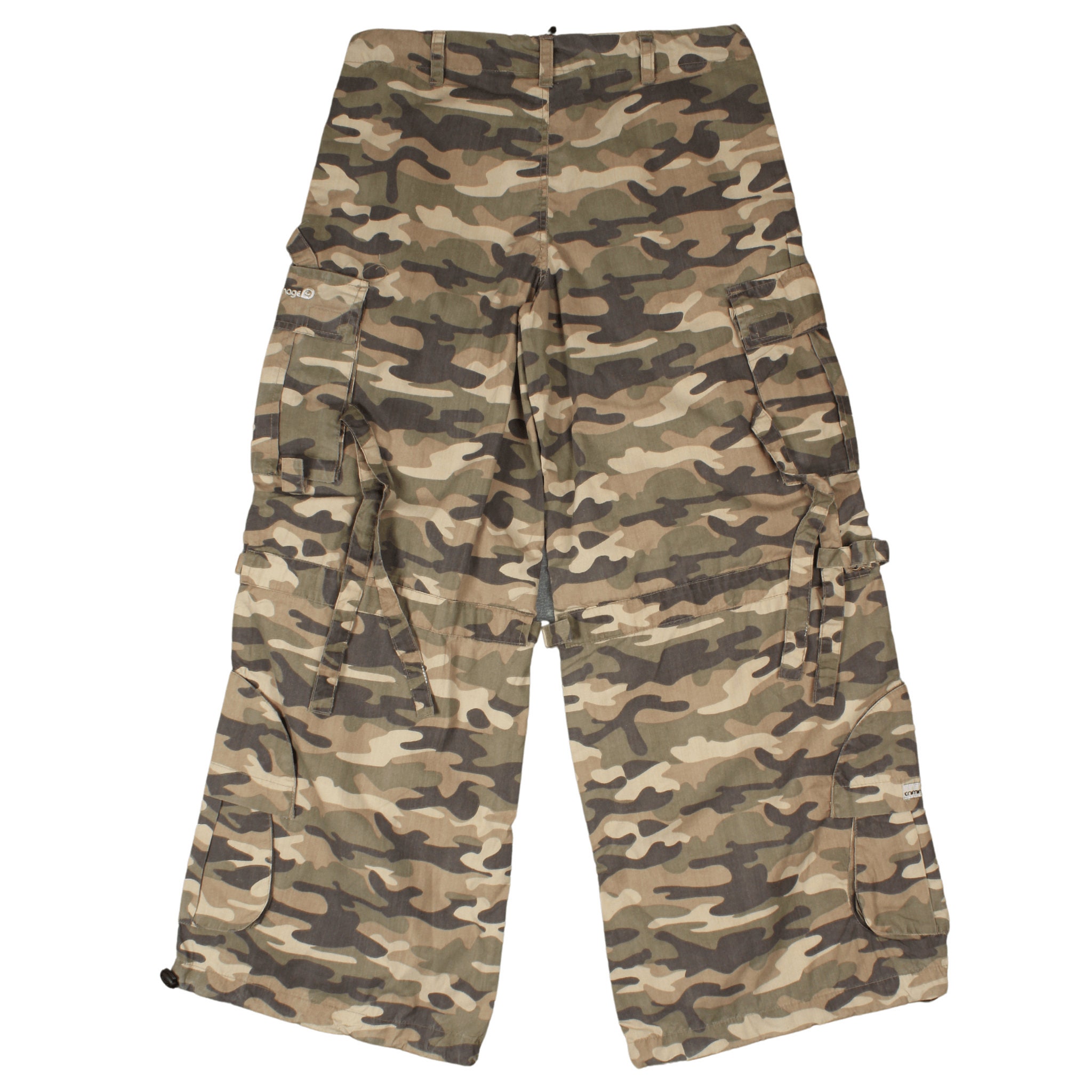 Vintage Y2k Cargo Baggy Grey Parachute Pants Deadstock New With Tags