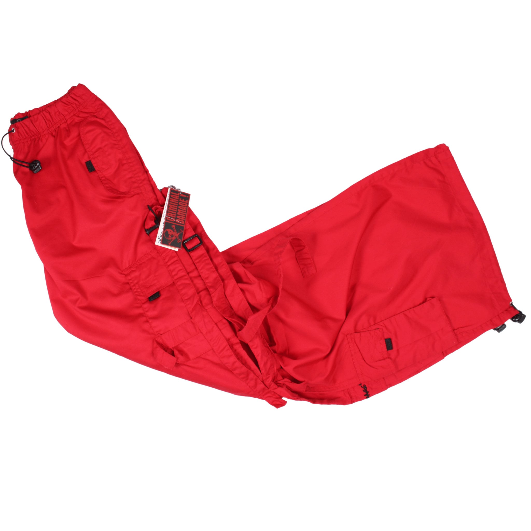 Vintage Criminal Damage Baggy Red Parachute Pants Deadstock New With ...