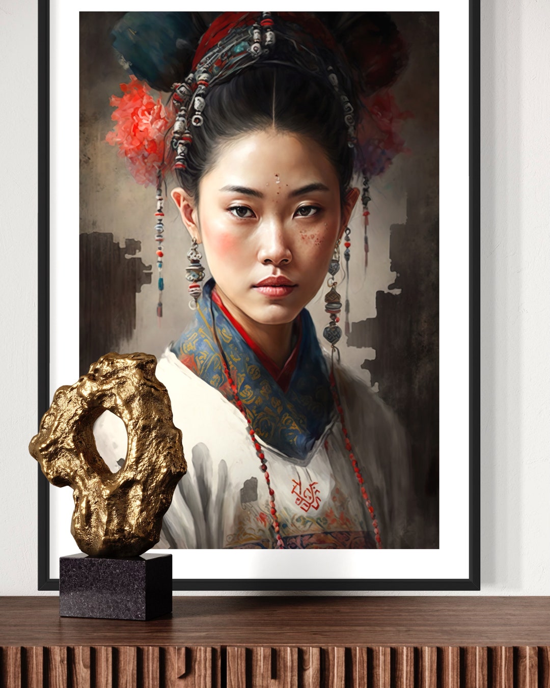 Poster I Art Print Mulan Japanese Geisha Warrior Artistically Staged ...