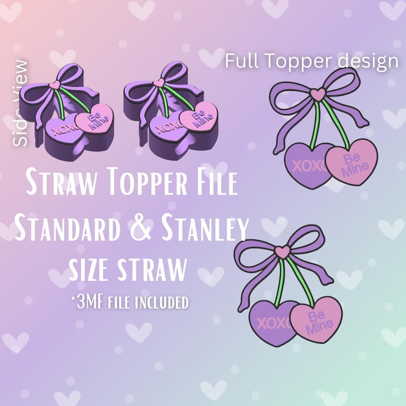 Straw Toppers Valentine - Etsy