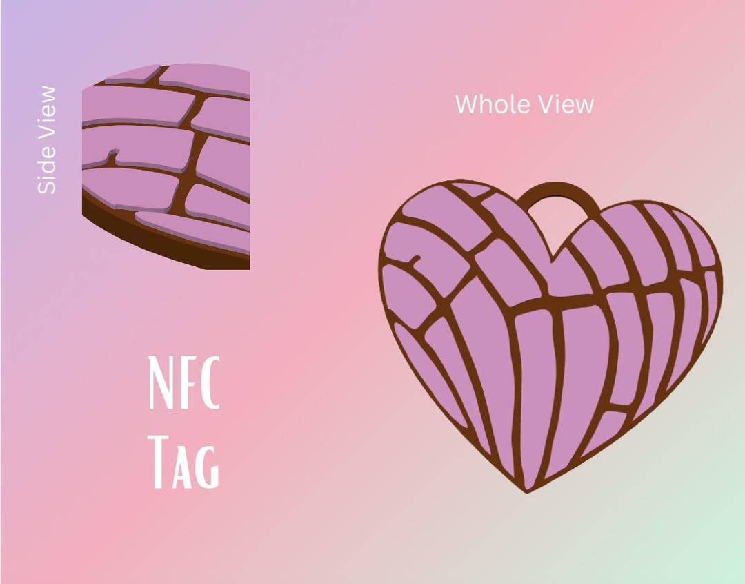 Heart Concha NFC Keychain Tag - Etsy