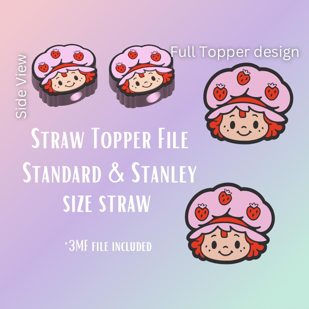 Cake Girlie Head* Straw Topper 3d-print File | Fits Standard & Stanley ...