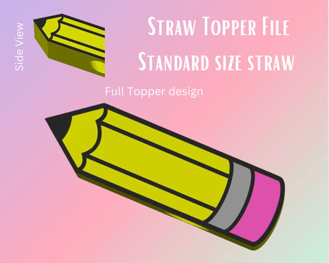 Pencil Straw Topper STL - Etsy