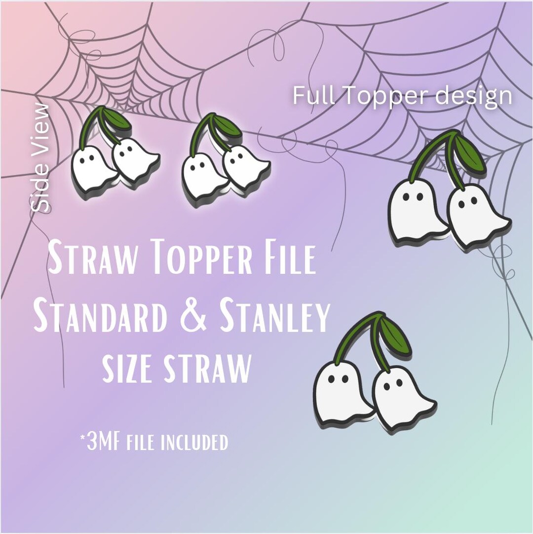 Ghost Cherry* Straw Topper Digital File | Fits Standard & Stanley ...