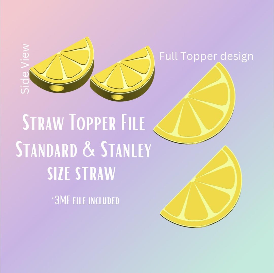 Lemon Lime Straw Topper Digital File | Fits Standard & Stanley Straws ...
